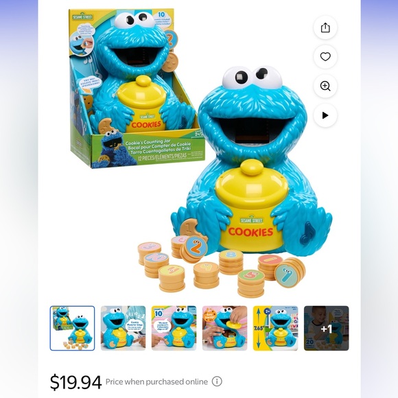 Sesame Street | Toys | Sesame Street Cookie Monster Counting Toy 2 ...